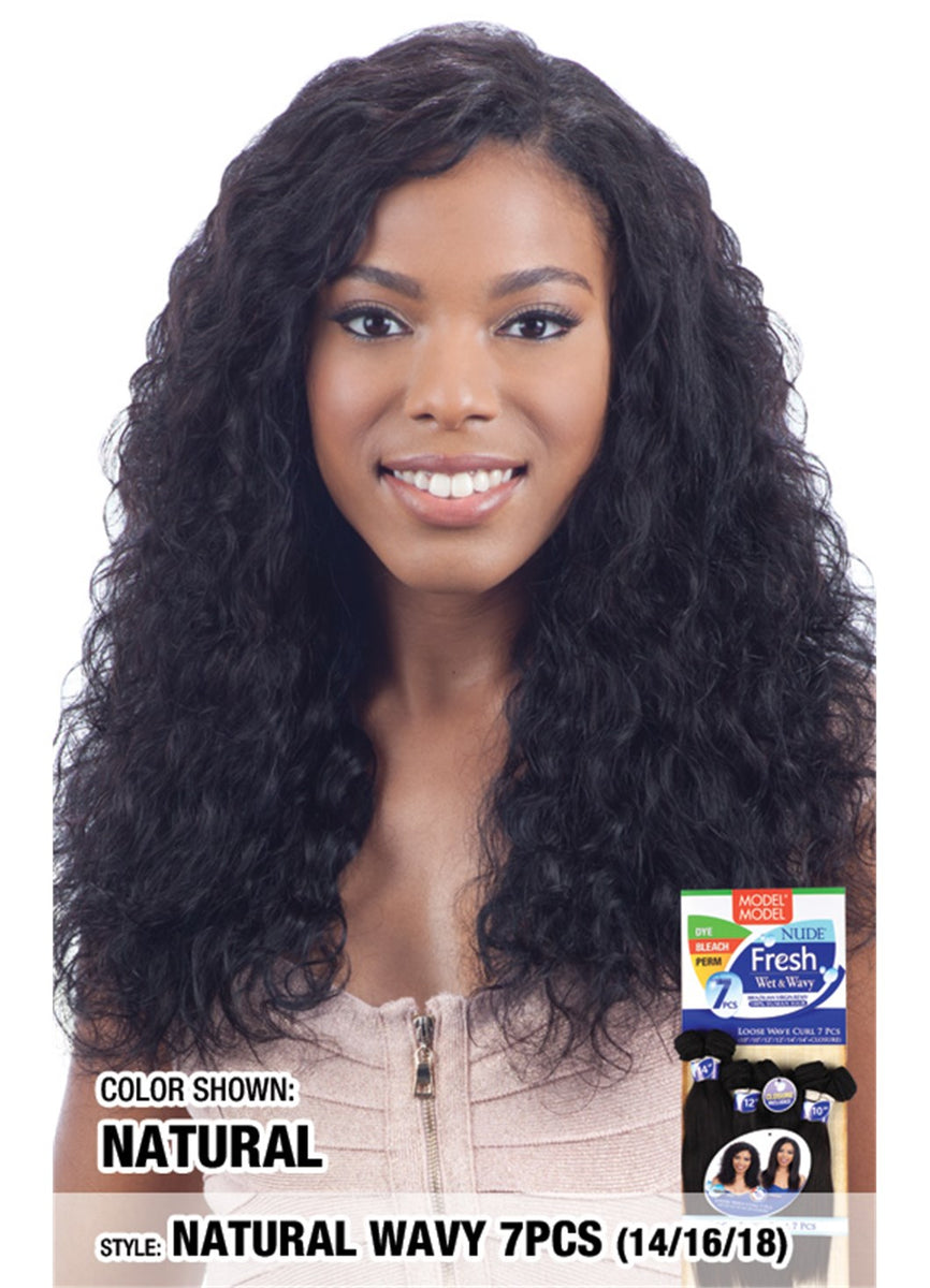 NUDE FRESH W&W NATURAL WAVY BRAZILIAN REMY WEAVE 7PCS (14IN 16IN 18IN ...